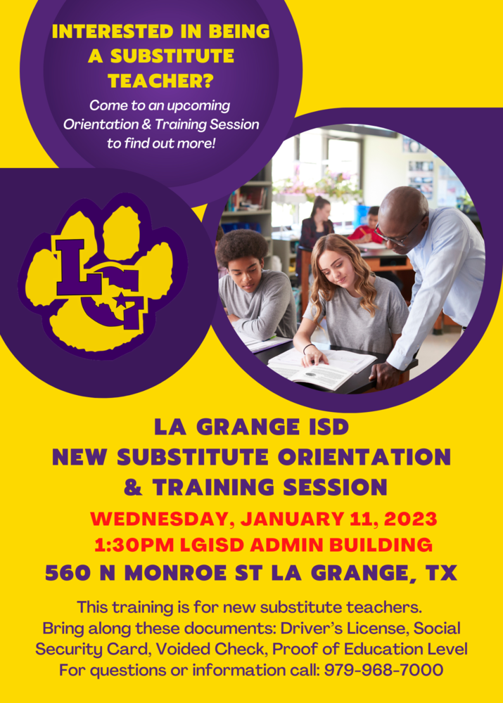 Sub Training January 2023 | La Grange Middle School